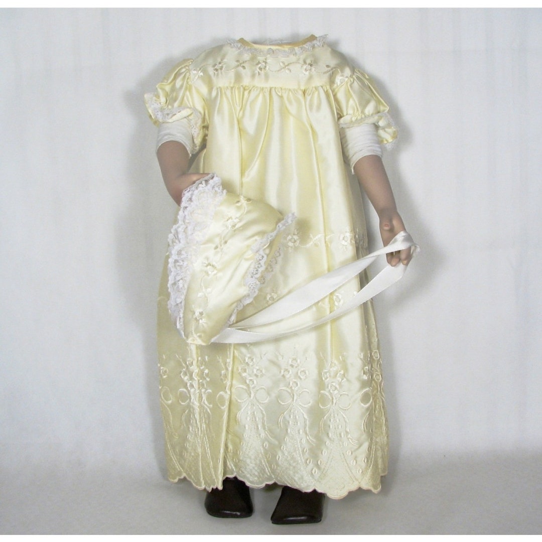 Vintage Doll Dress Slip Bonnet All Satin Yellow for 27 Inch - Etsy