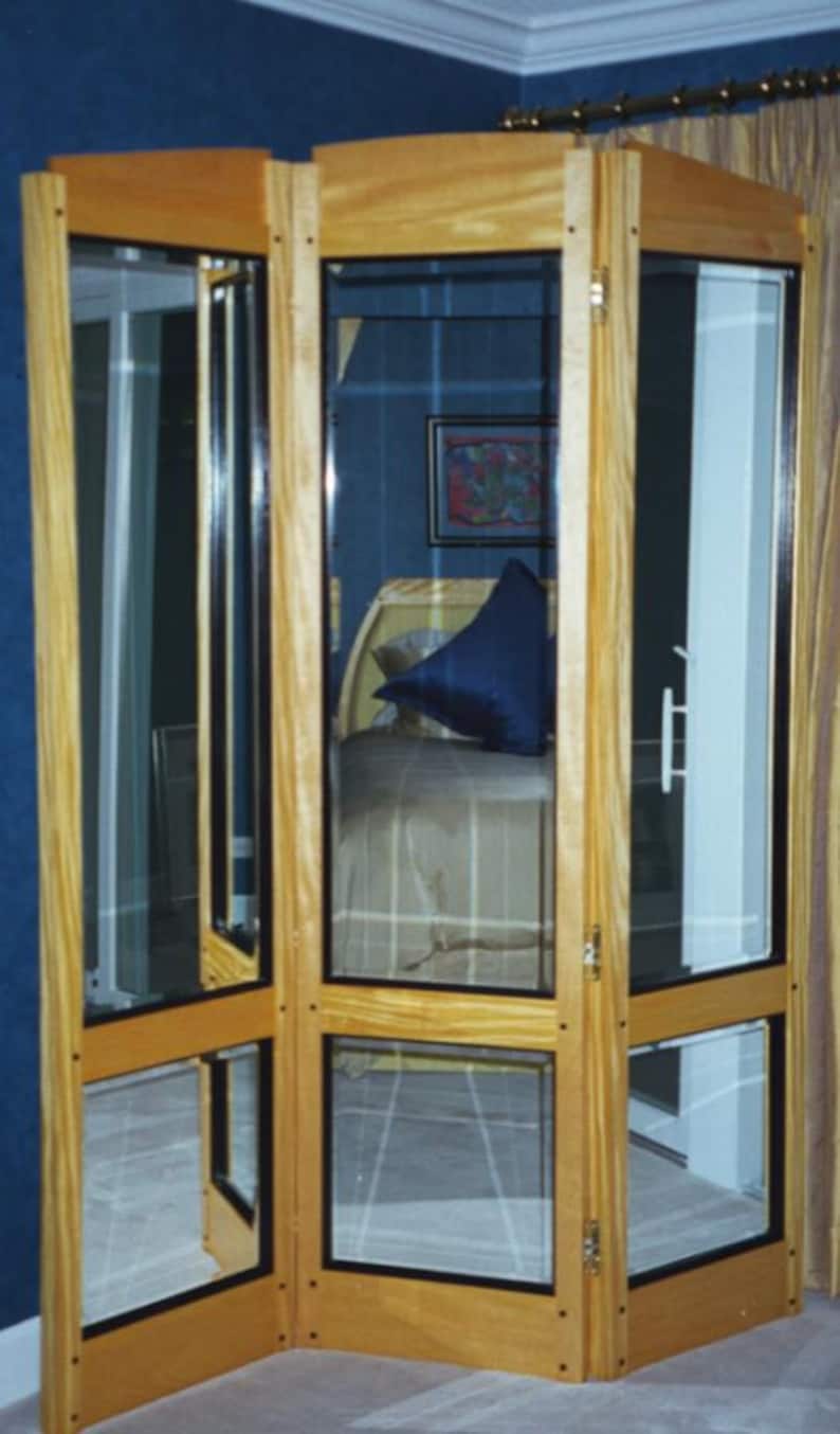 REFLECTIONS: 3 Panel Folding Screen, Large and Heavy Woodworking ...