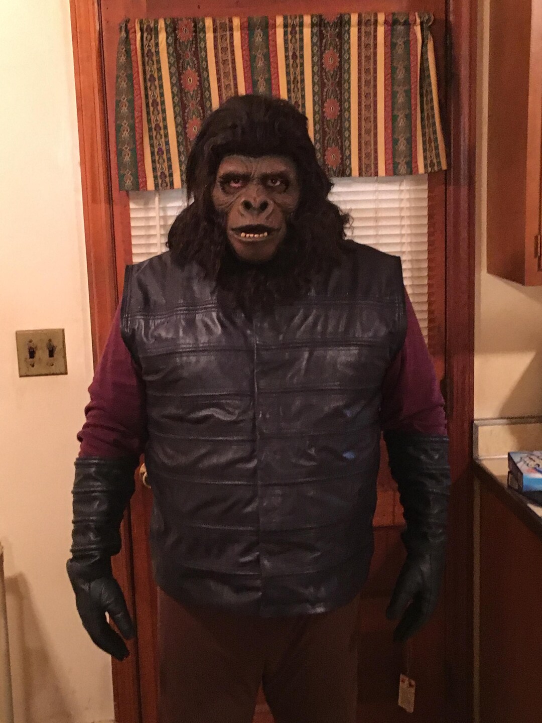 Distressed Brown Leather Vest: Apes Planet Cosplay Handmade From ...