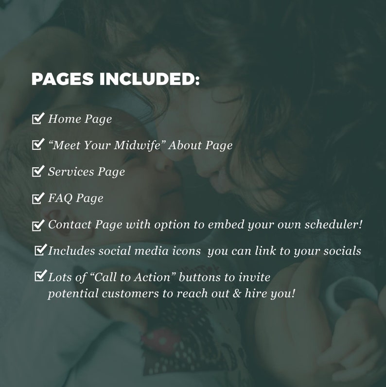 Home Birth Midwife DIY Website Template - Professional Website Design for Birth Workers With ...
