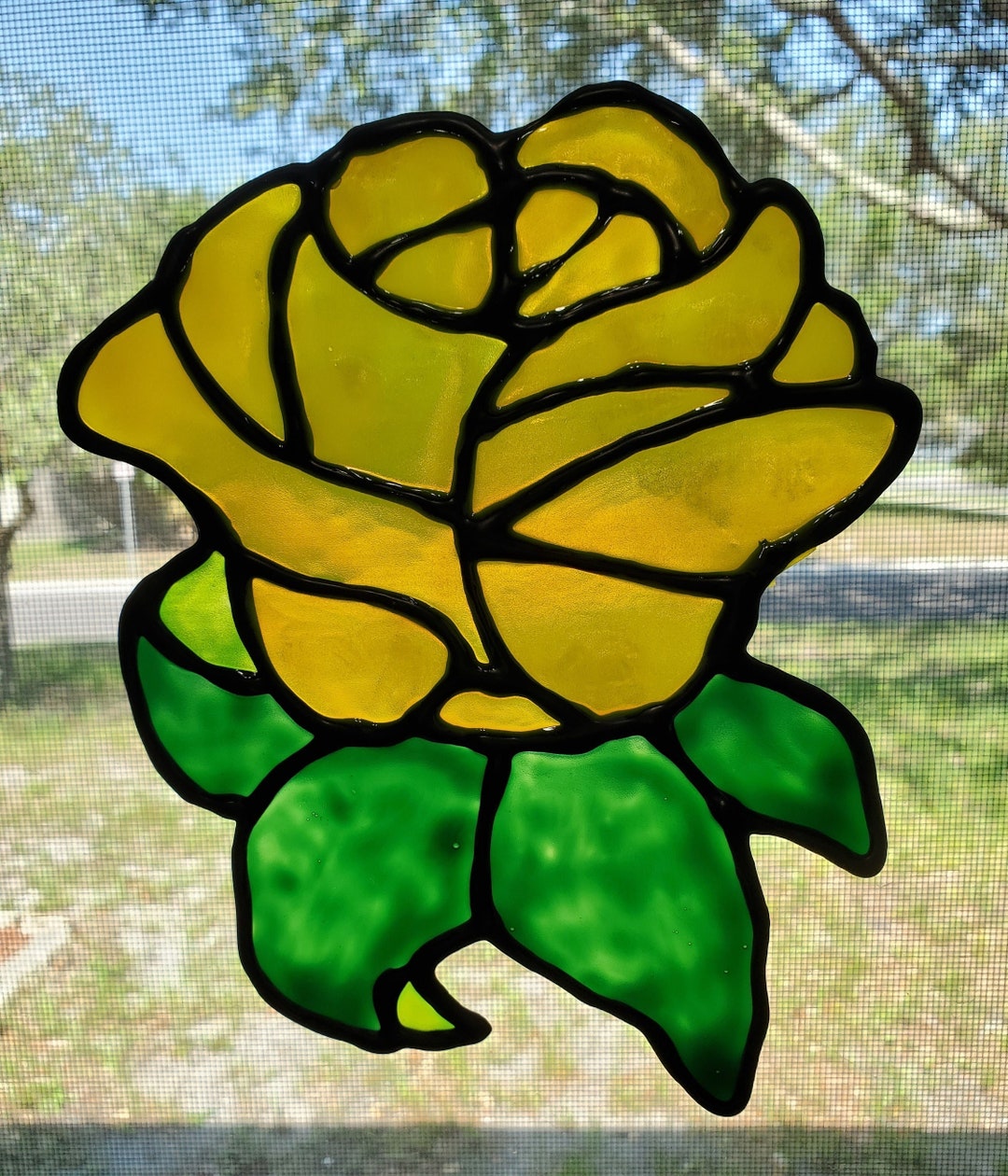 Gallery Glass Window Cling Rose - Etsy