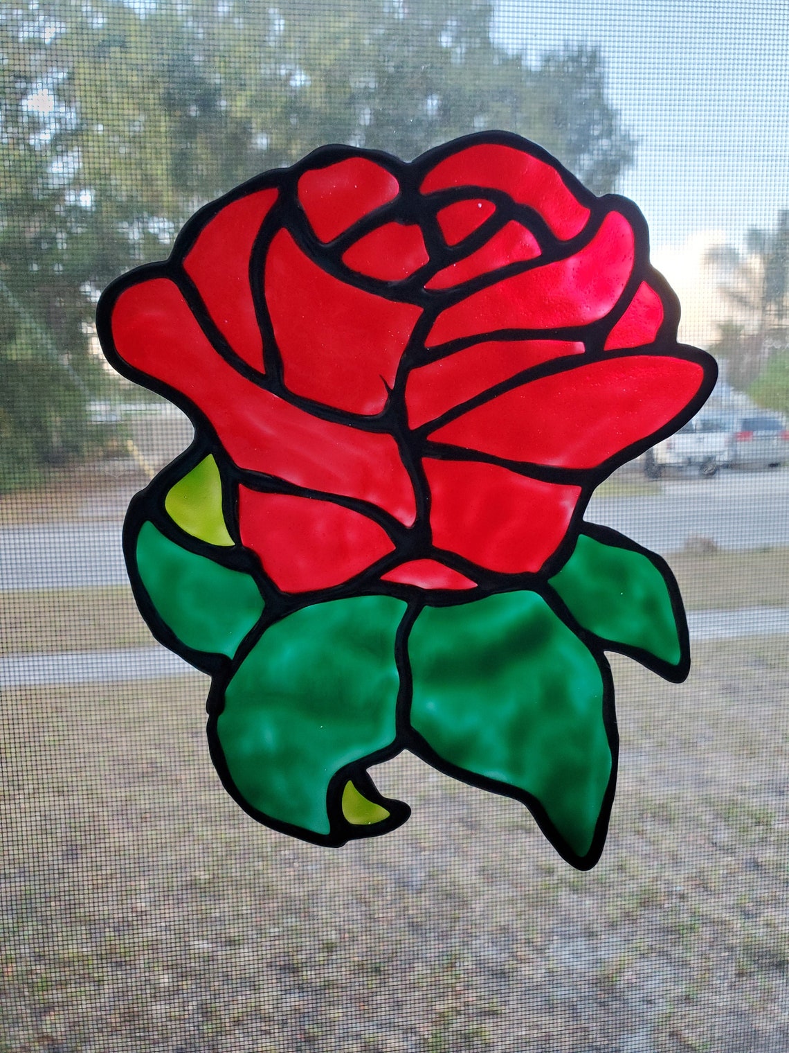 Gallery Glass Window Cling Rose - Etsy