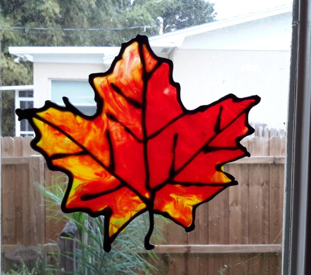 Gallery Glass Window Clings for Fall, Maple Leaf - Etsy