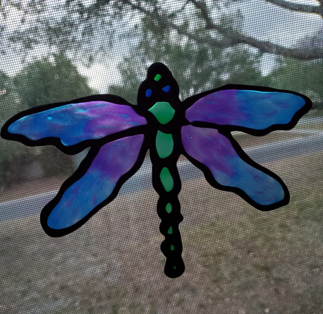 Gallery Glass Window Cling Dragonfly - Etsy
