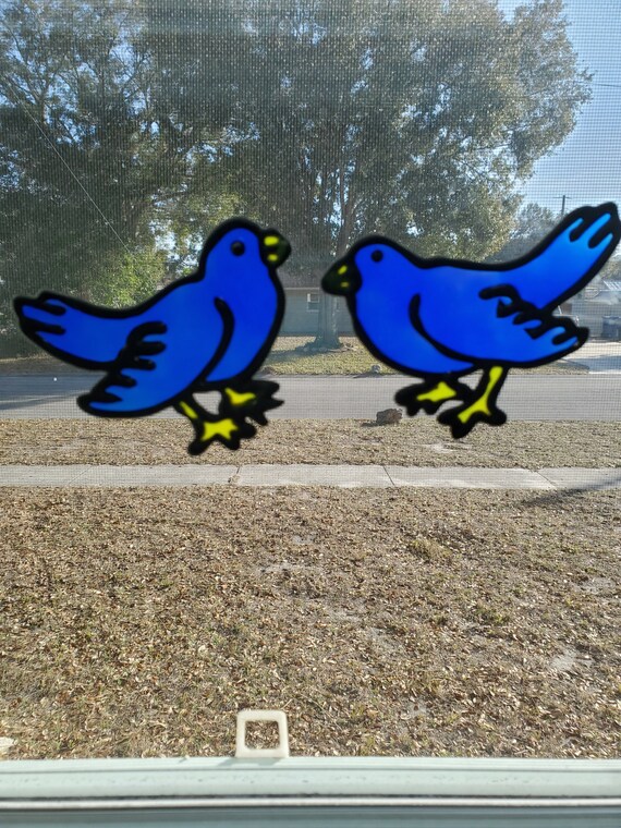 Gallery Glass Window Clings Blue Bird | Etsy