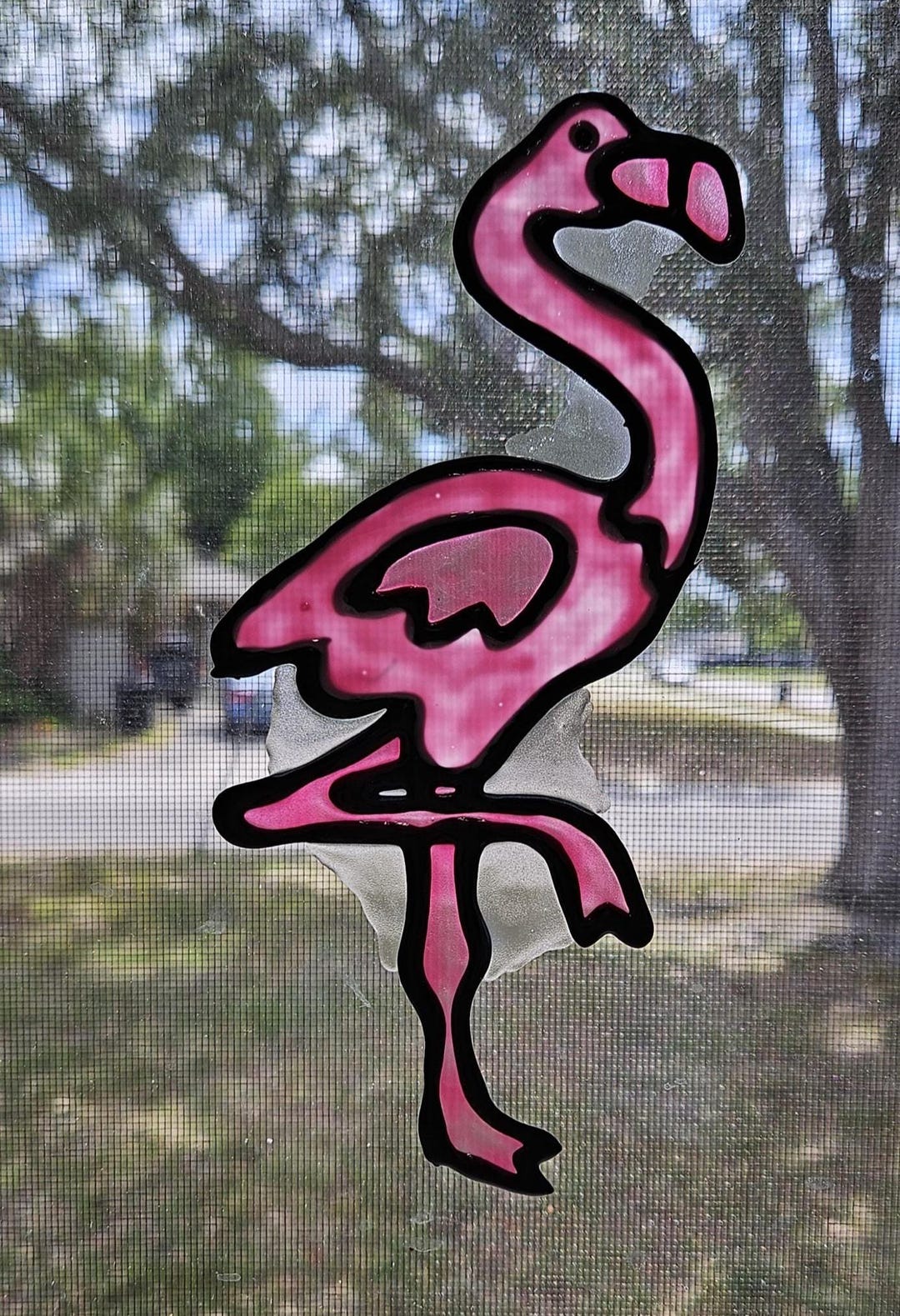 Gallery Glass Window Cling Flamingo - Etsy
