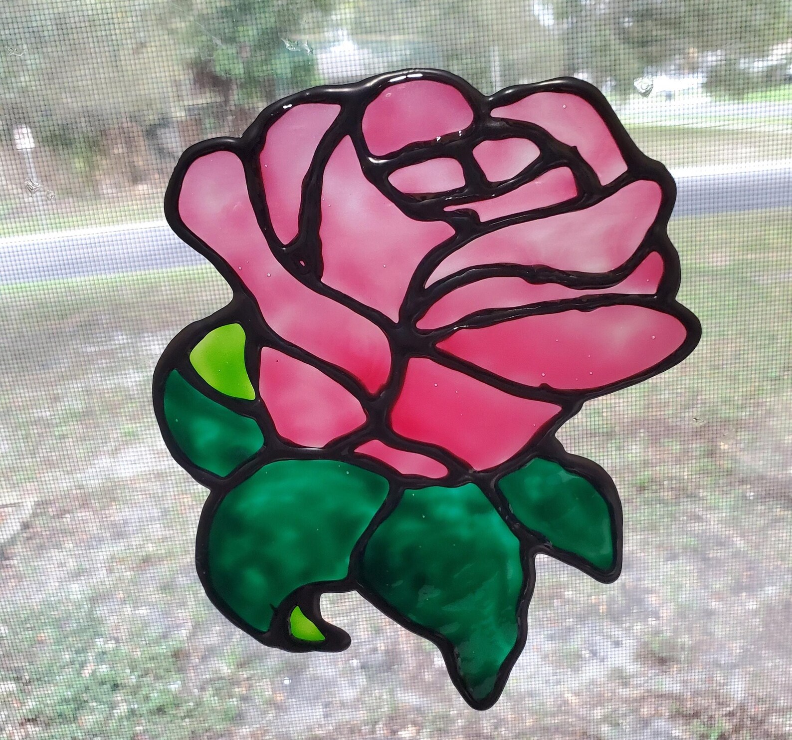 Gallery Glass Window Cling Rose - Etsy