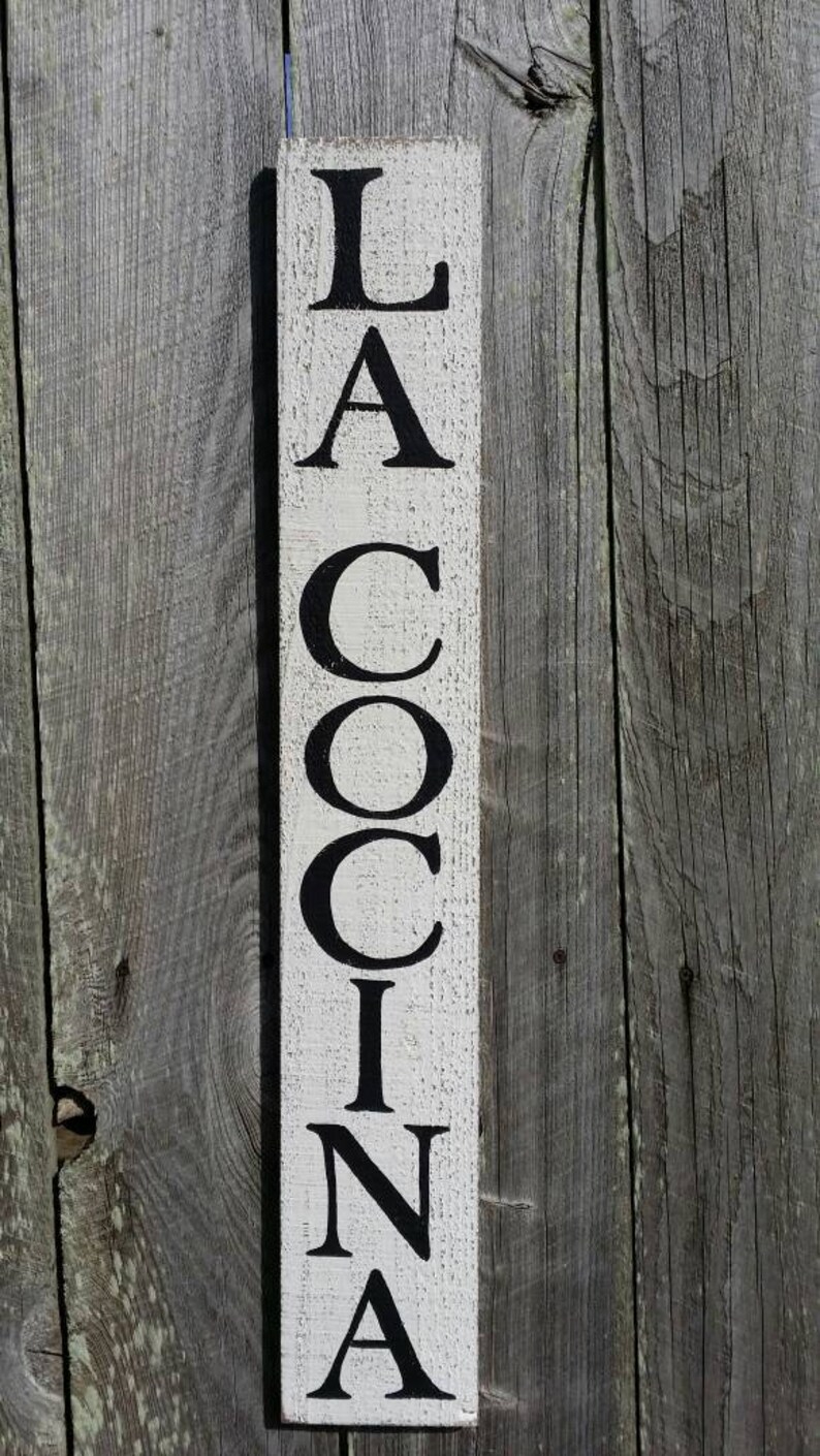 La Cocina Vertical Sign Spanish Kitchen Sign La Cocina - Etsy