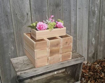 Wood box centerpiece | Etsy