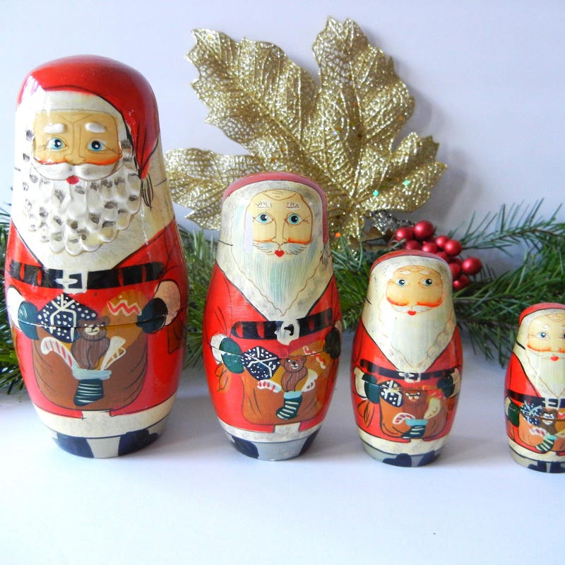 Santa Nesting Dolls - Etsy