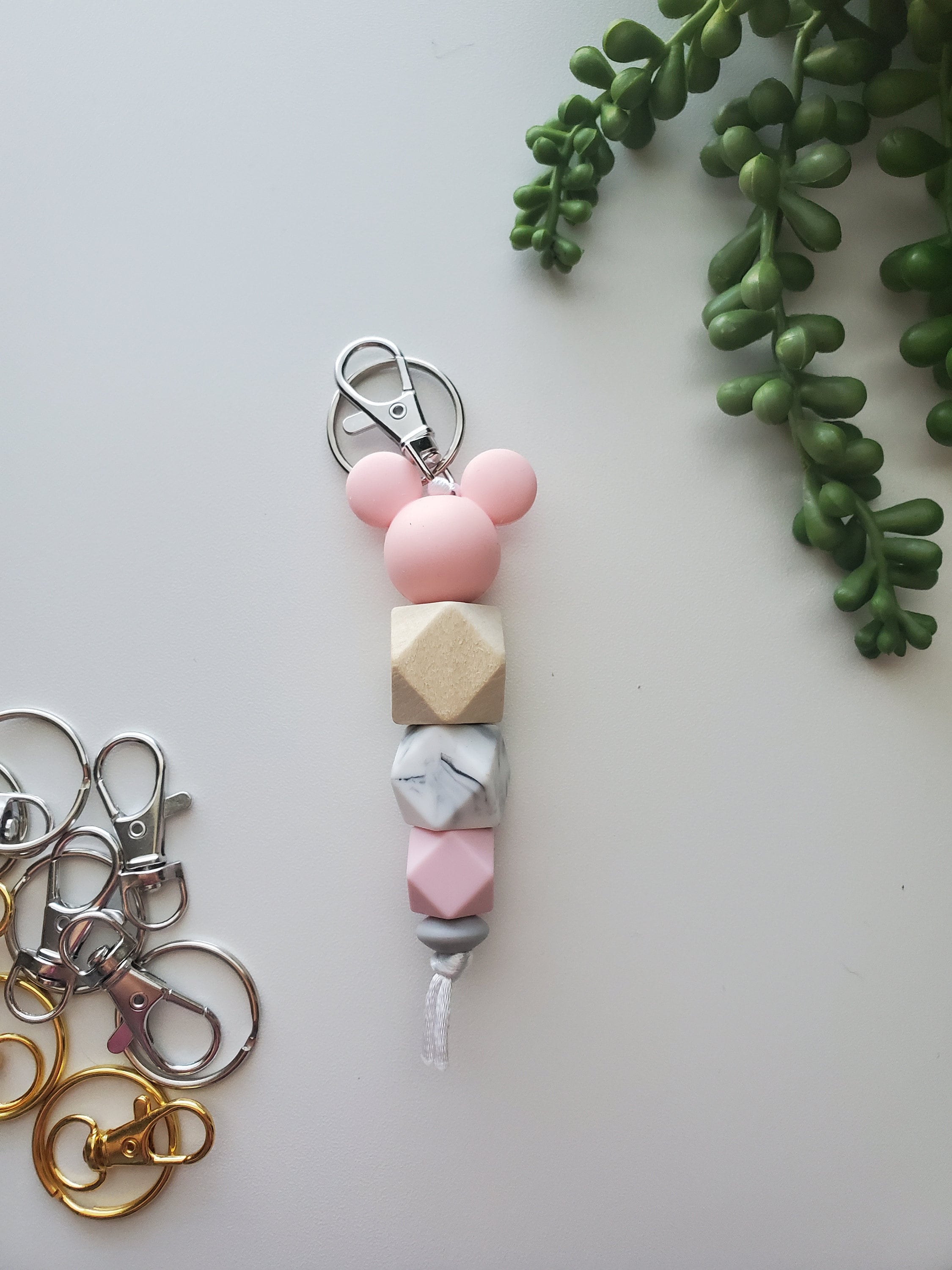 Mickey Silicone Beaded Keychain with Clasp Gift | Etsy