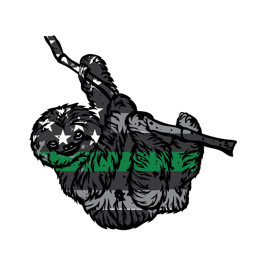 Thin Green Line Border Patrol and Military Sloth Vehicle Decal. Vinyl ...