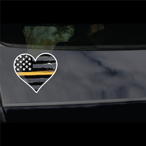 Thin Gold Line Heart Dispatcher Decal. 911 Dispatcher Sticker. Police ...