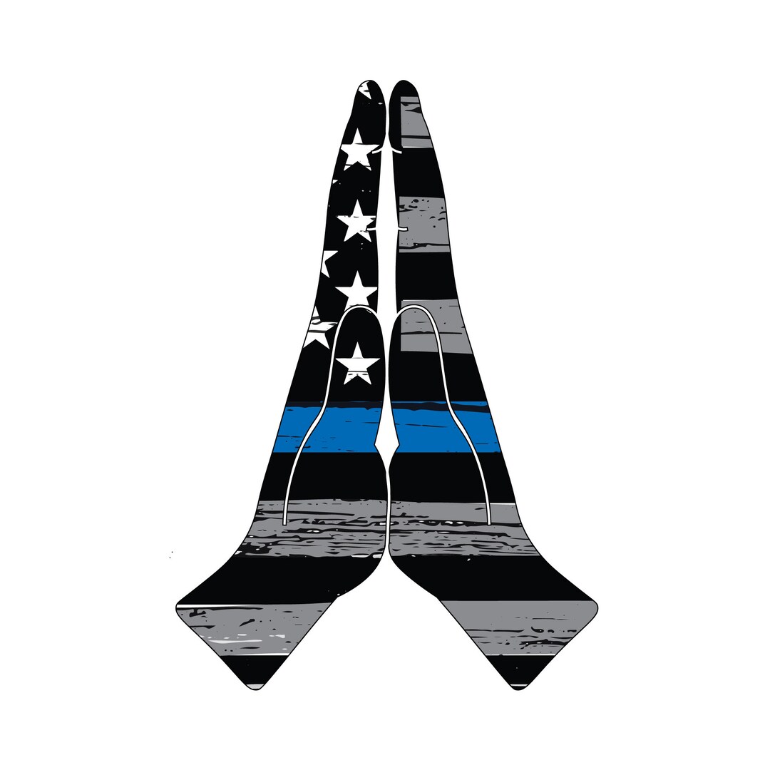 Thin Blue Line LEO Praying Hands Vehicle Decal. Vinyl Decal. Law ...