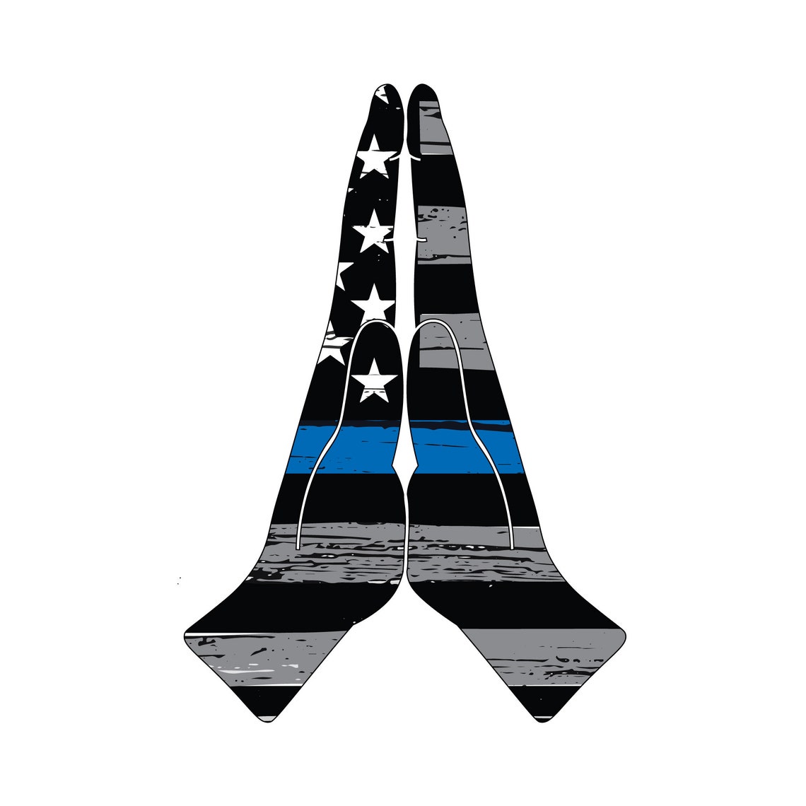 Thin Blue Line LEO Praying Hands Vehicle Decal. Vinyl Decal. Law ...