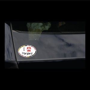 Maryland I "heart" Maryland Vehicle Decal- Maryland Flag . Crab Sticker ...