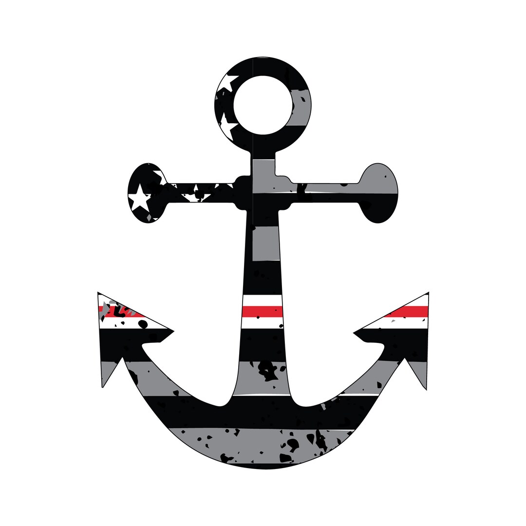 Thin Red and White Line Nurse Anchor Car Decal. Vinyl Decal. Registered ...