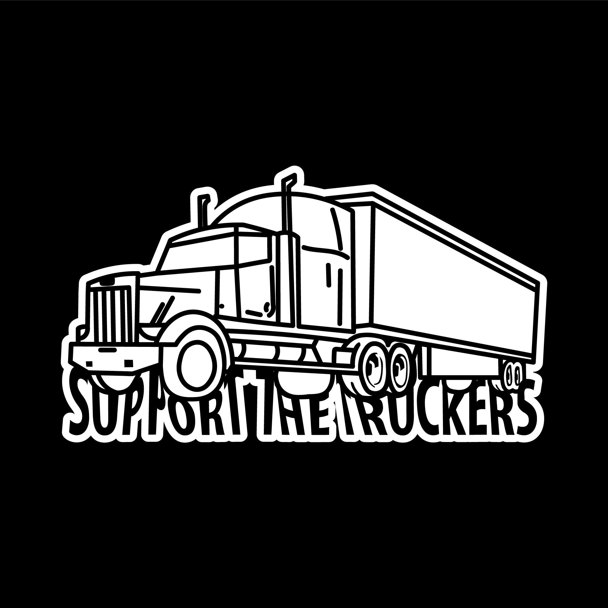 Support the Truckers Vehicle Decal. Trucker Support Vinyl Car Decal ...