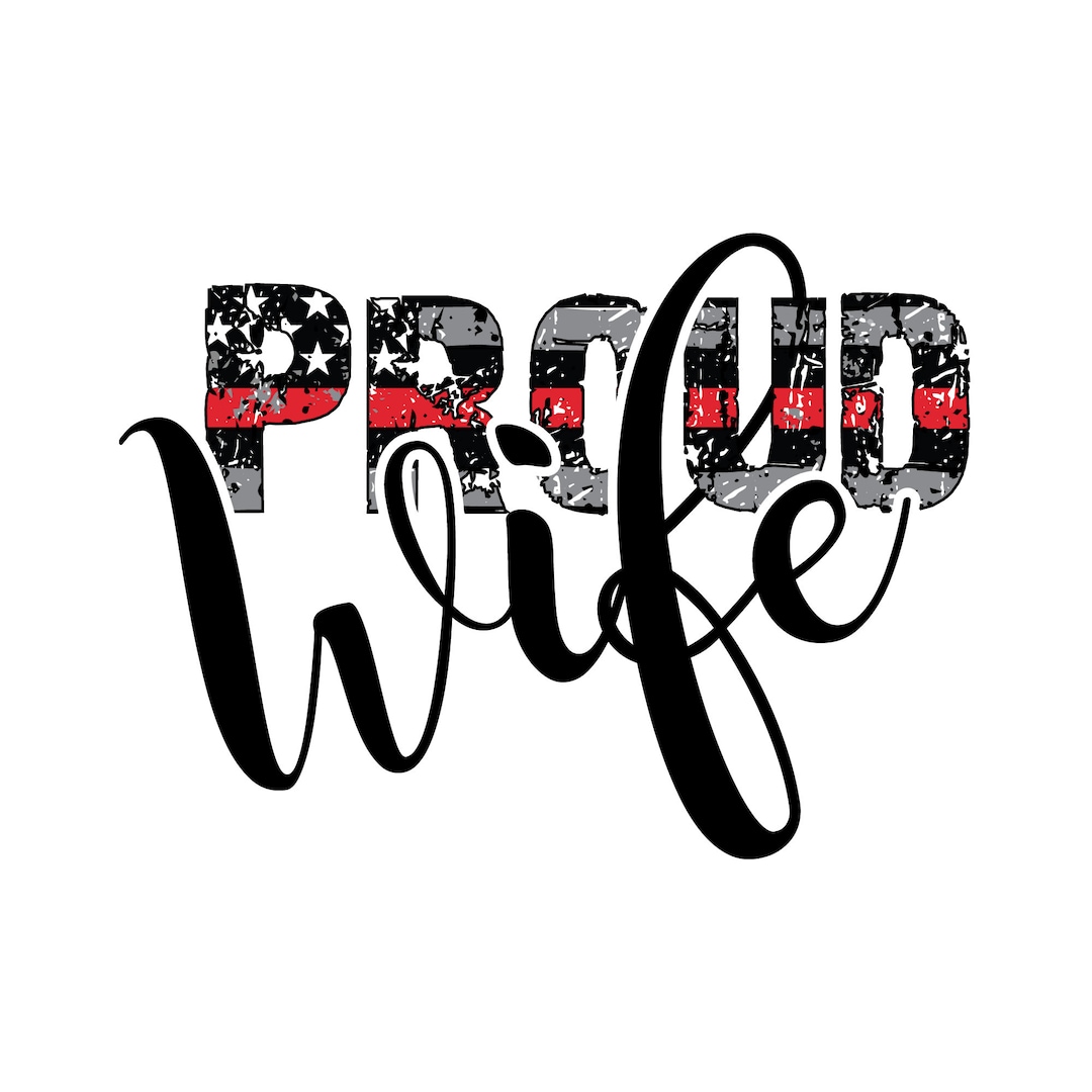 Thin Red Line Firefighter Proud Wife Vehicle Decal. Vinyl Decal ...