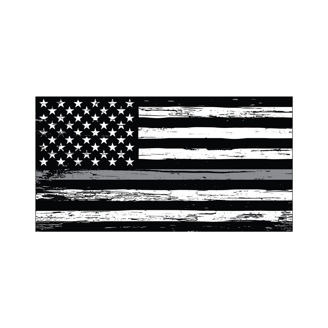 Thin SILVER Line Corrections Officer American Flag Car Decal. Vinyl ...