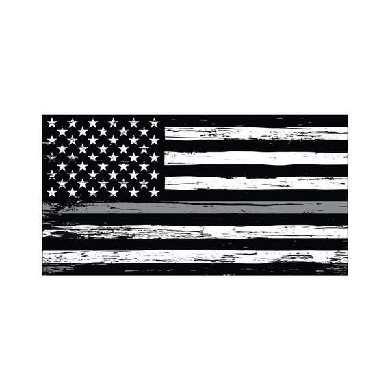 Thin Silver Line Corrections Officer American Flag Car Decal Etsy