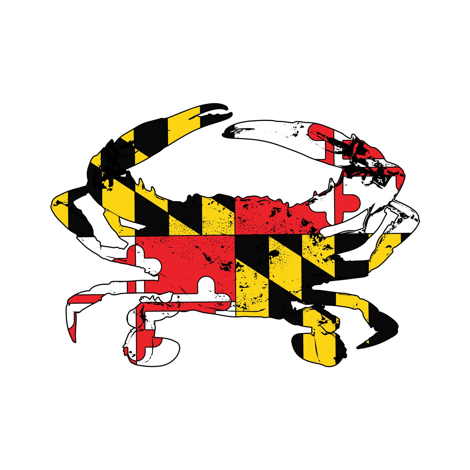 Maryland Flag Blue Crab Vehicle Decal. State of Maryland Crab Sticker ...