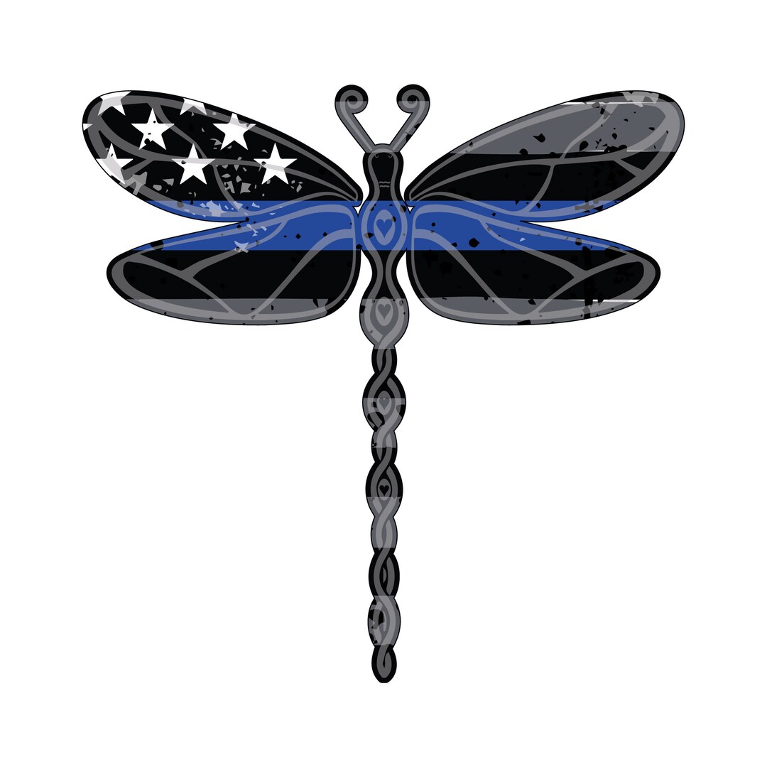 Thin Blue Line LEO Dragonfly Vehicle Decal. Vinyl Decal. Law ...