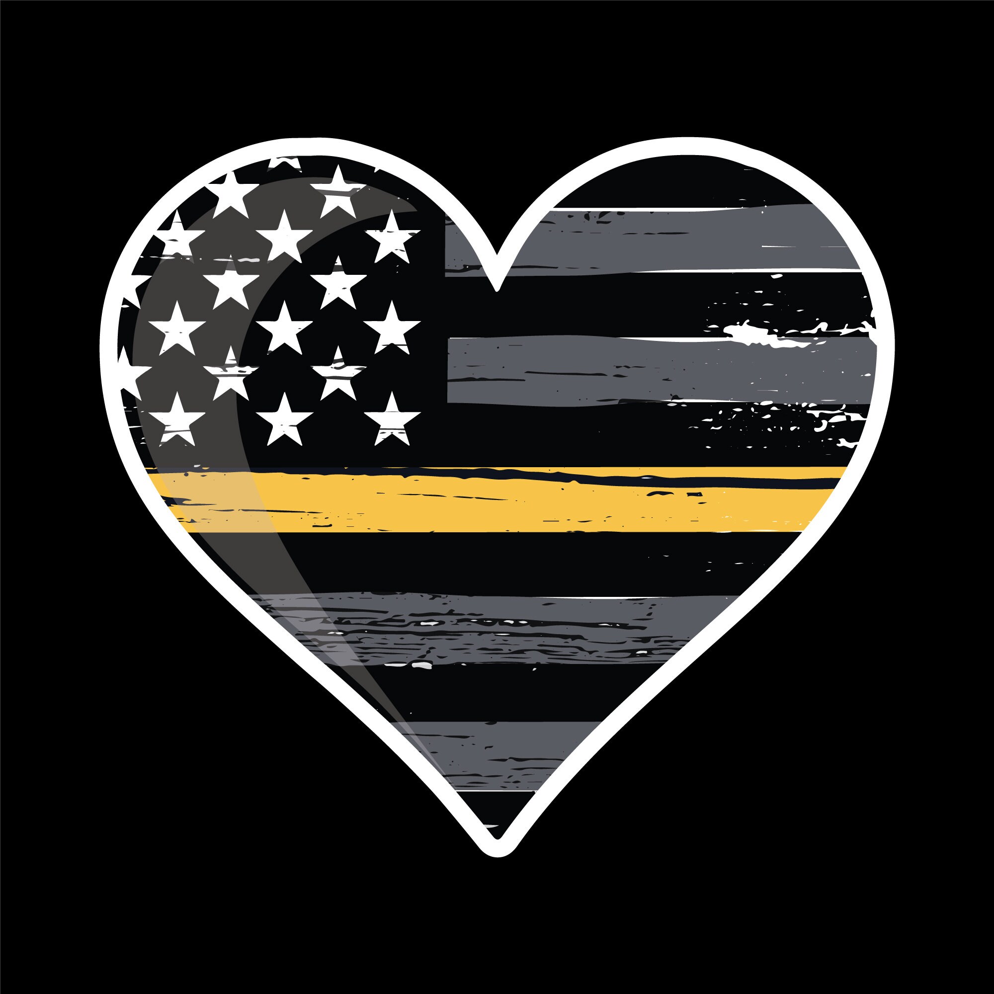 Thin Gold Line Heart Dispatcher Decal. 911 Dispatcher Sticker. | Etsy