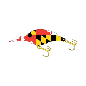Maryland Flag Crankbait Decal. Window Sticker. Crankbait Vehicle Decal ...
