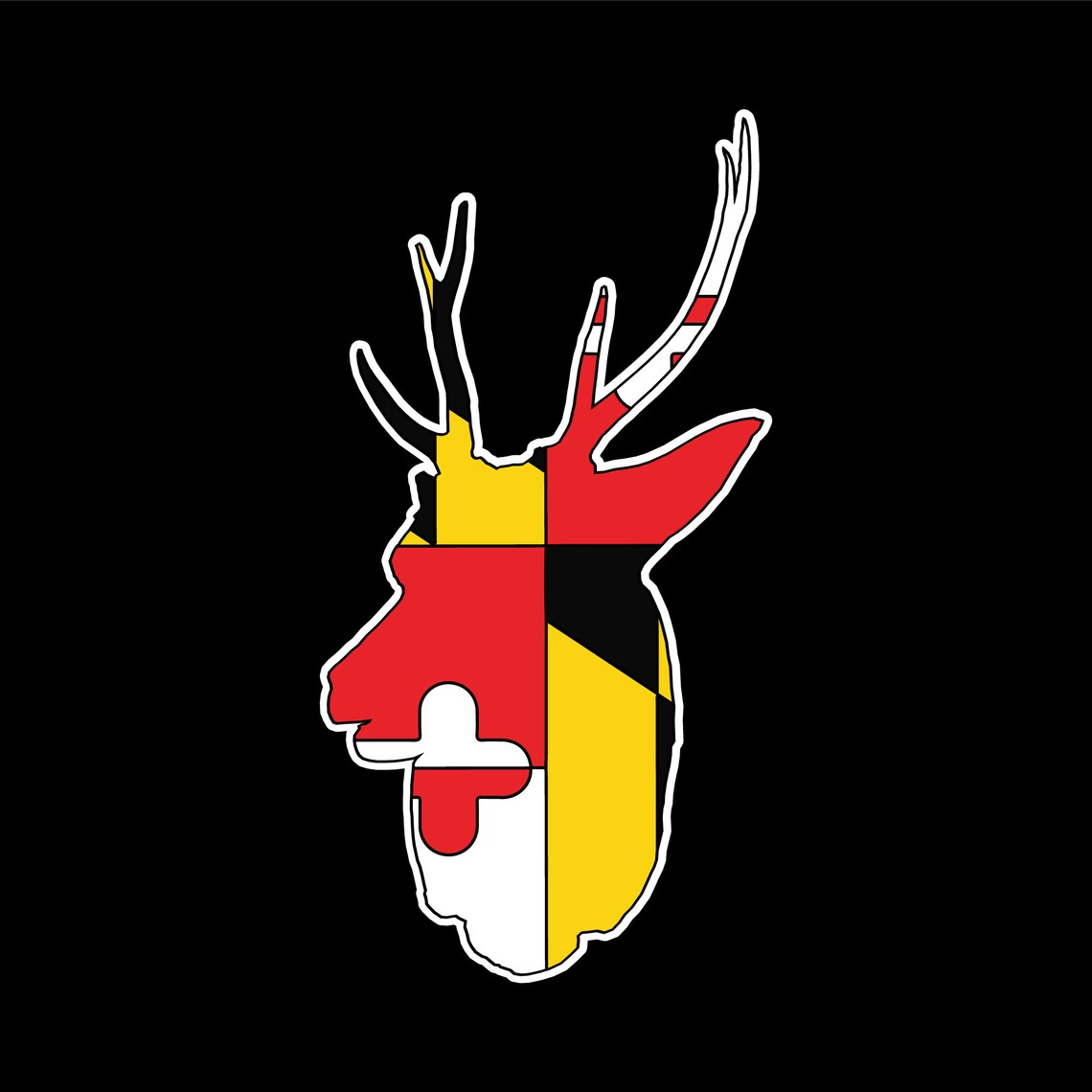 Maryland Flag Sika Stag Decal. Sika Stag Sticker. Hunting - Etsy
