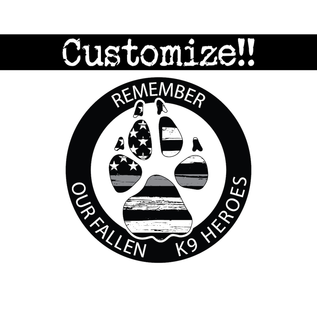 Customizable Thin Silver Line Corrections Officer Fallen K9 Car Decal ...