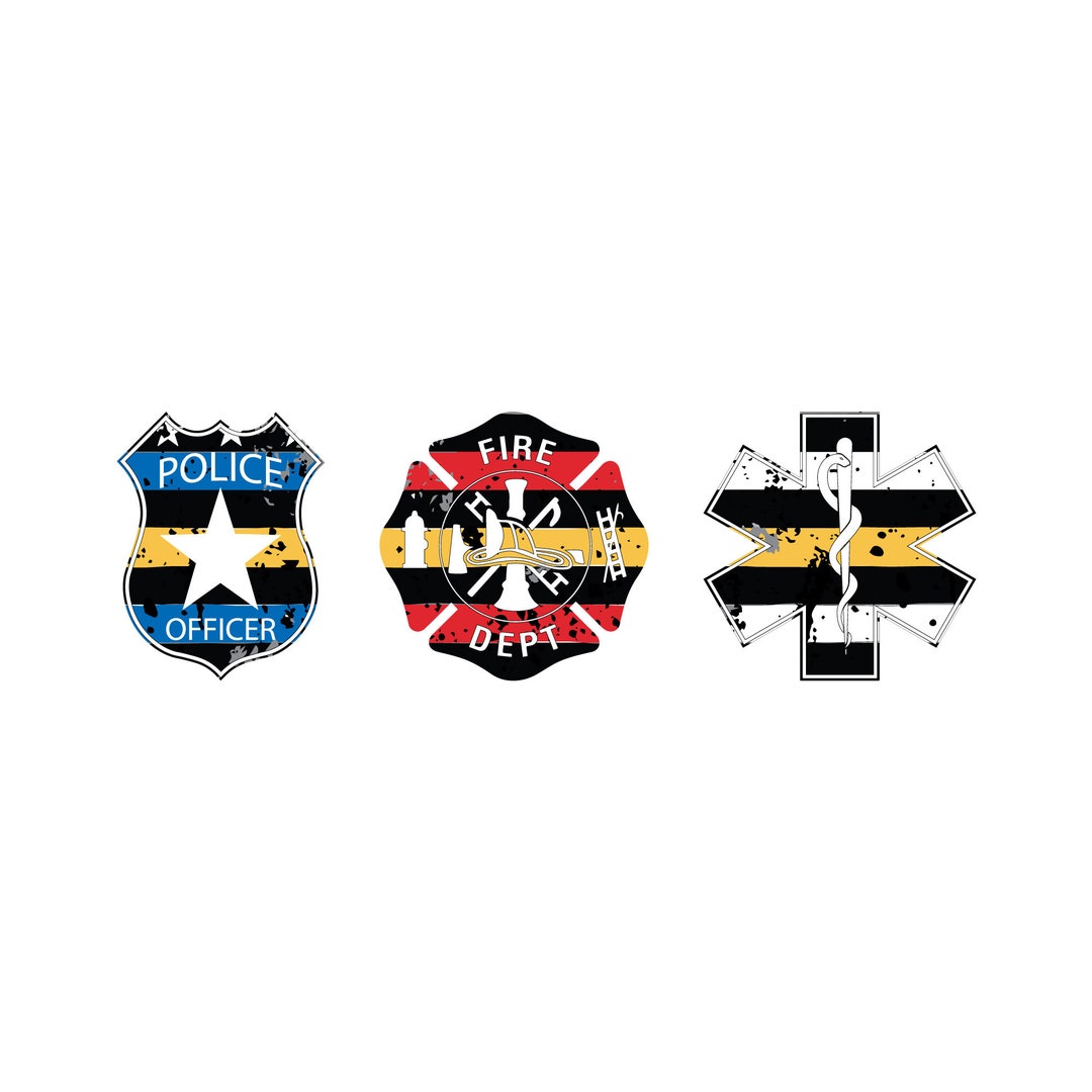 Dispatcher Thin Gold Line Police Fire and EMS Dispatcher Decal ...