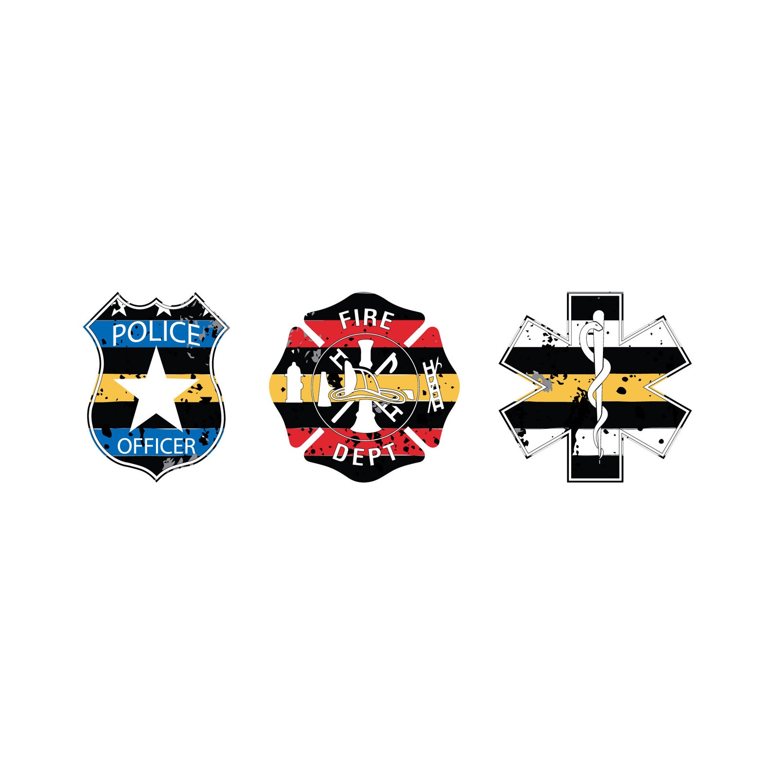 Dispatcher Thin Gold Line Police Fire and EMS Dispatcher Decal ...