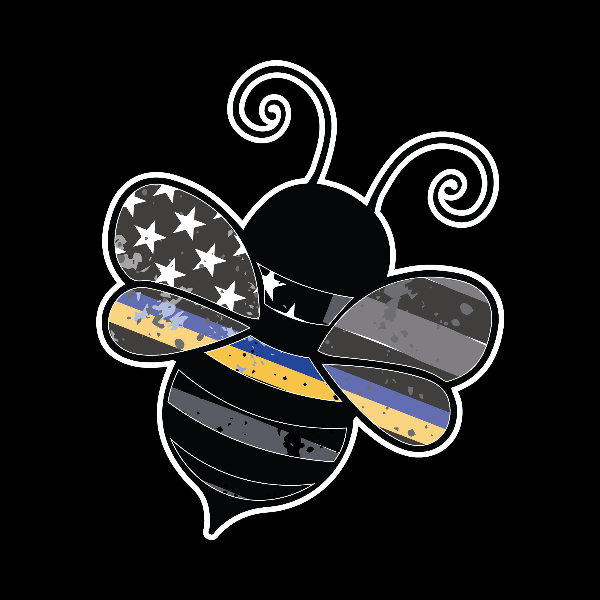 Thin Blue and Gold Line Police Dispatcher Bumble Bee Vehicle | Etsy