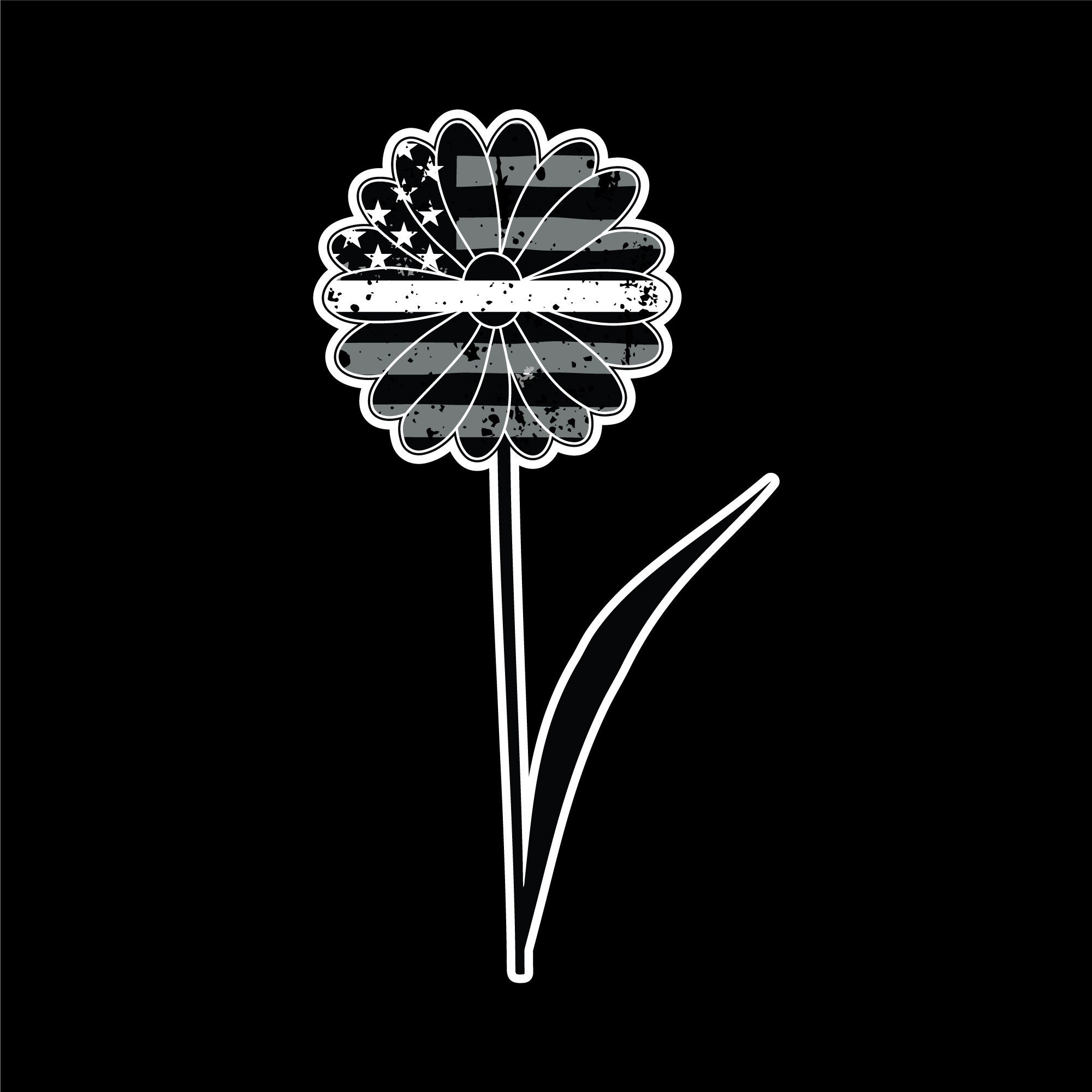 Thin White Line EMT Flower Vehicle Decal. Vinyl Decal. EMS - Etsy