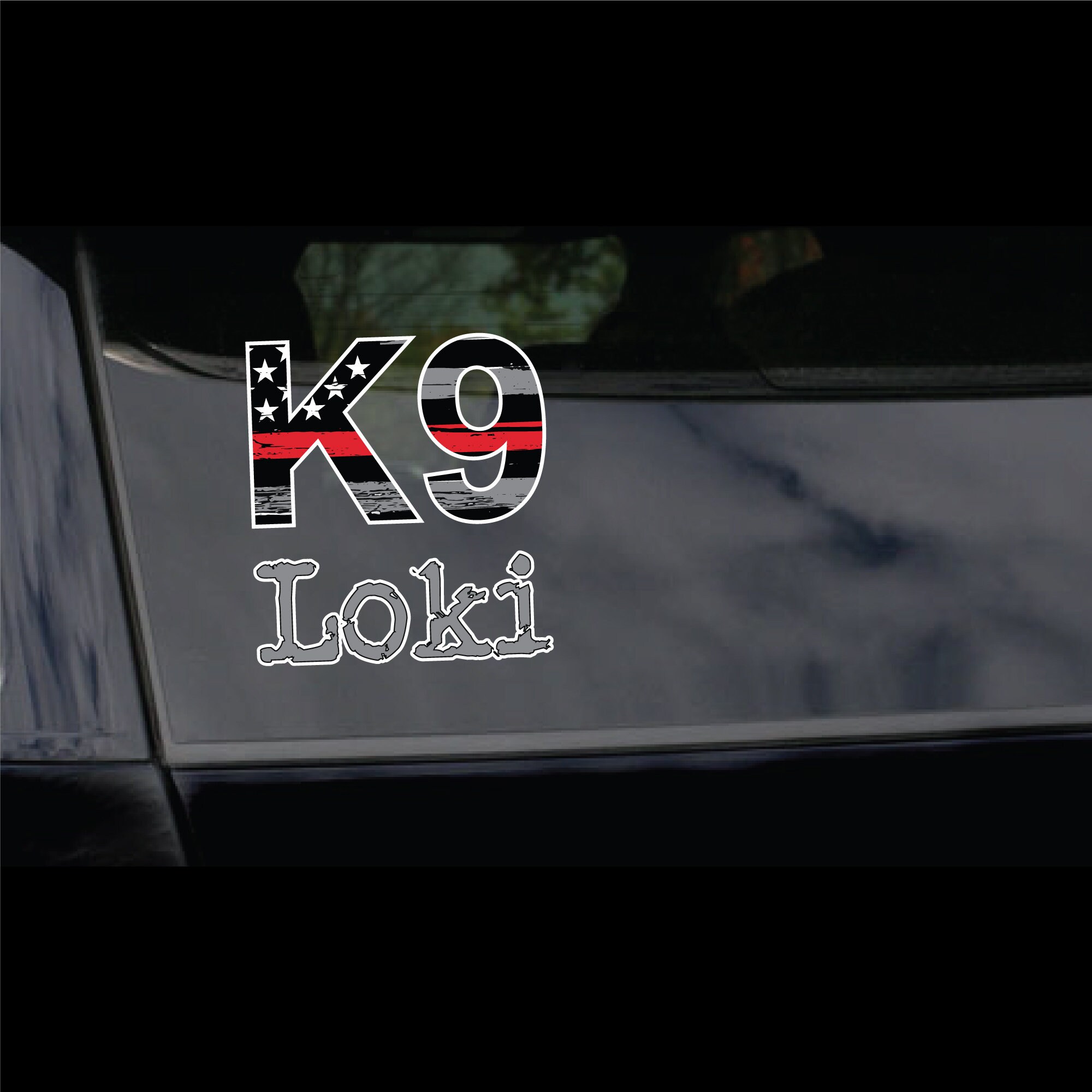 Thin Red Line Firefighter K9 Car Decal. Vinyl Decal. | Etsy