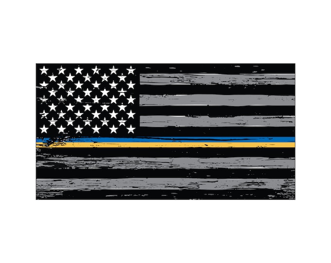 Thin Blue and Gold Line Police Dispatcher American Flag Vehicle Decal ...