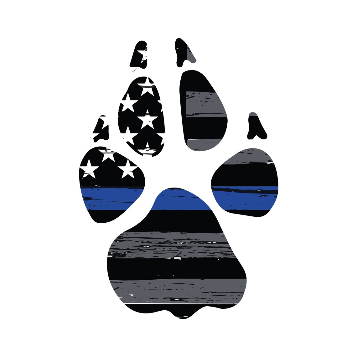 Thin Blue Line LEO K9 Paw Print Car Decal. Vinyl Decal. Law - Etsy