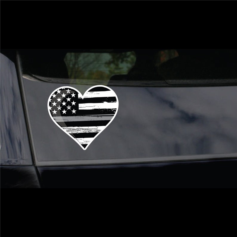 Thin SILVER Line Corrections Officer Heart Vehicle Decal. - Etsy