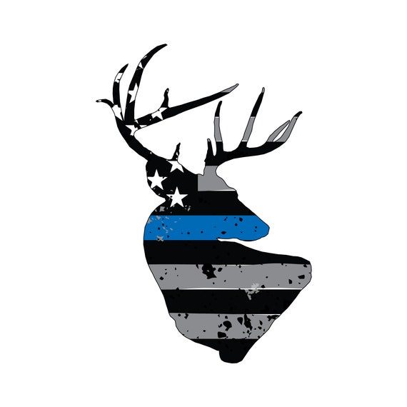 Thin Blue Line LEO Whitetail Deer Vehicle Decal. Vinyl Decal. | Etsy