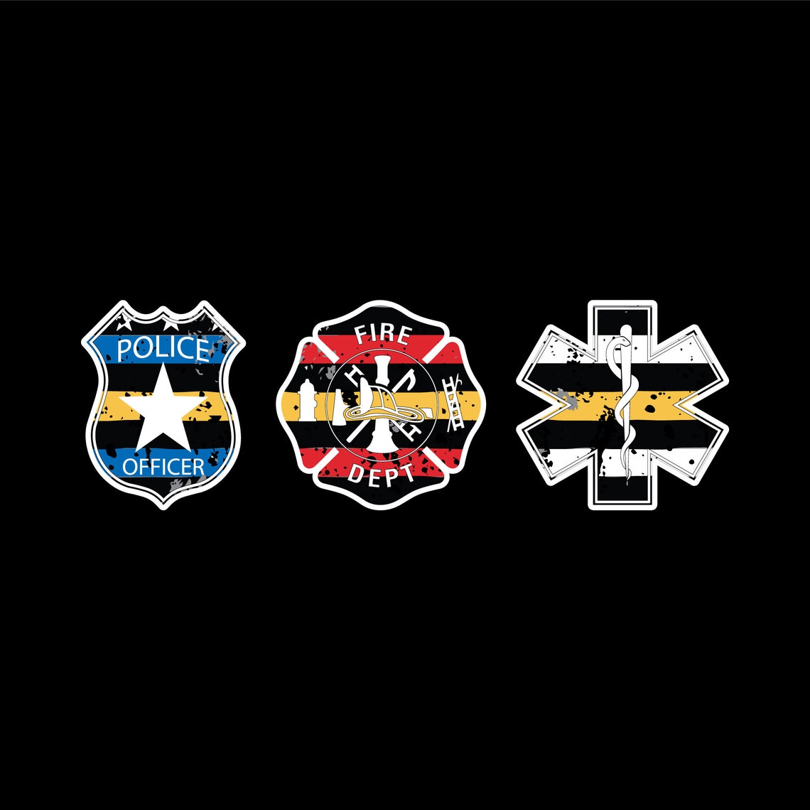 Dispatcher Thin Gold Line Police Fire and EMS Dispatcher Decal ...