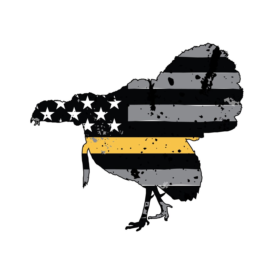Thin Gold Line Turkey Dispatcher Decal. 911 Dispatcher Sticker. Police ...
