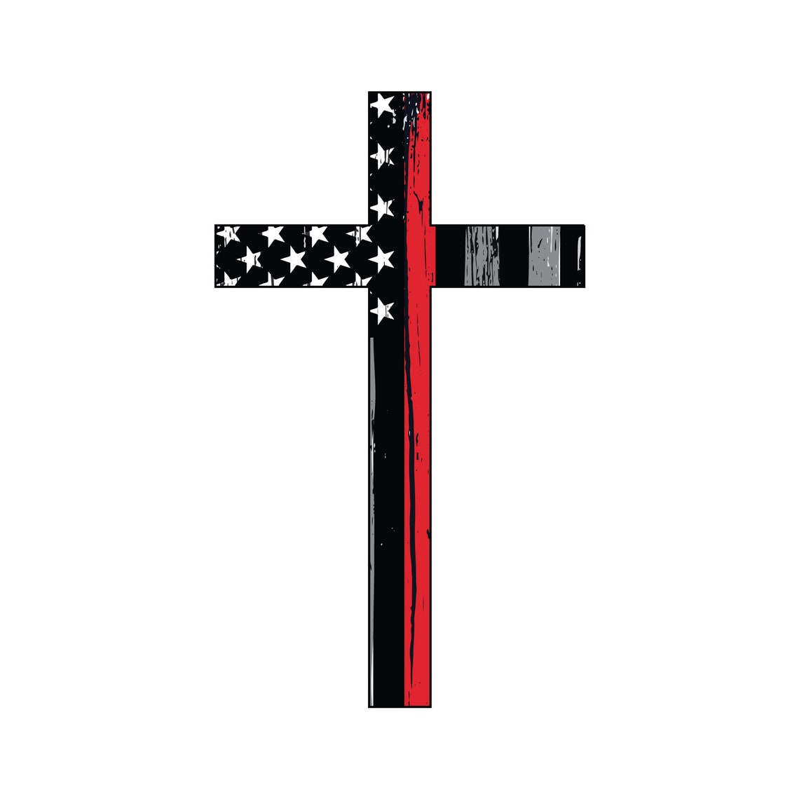 Thin Red Line Firefighter Cross Vehicle Decal. Vinyl Decal. Firefighter ...