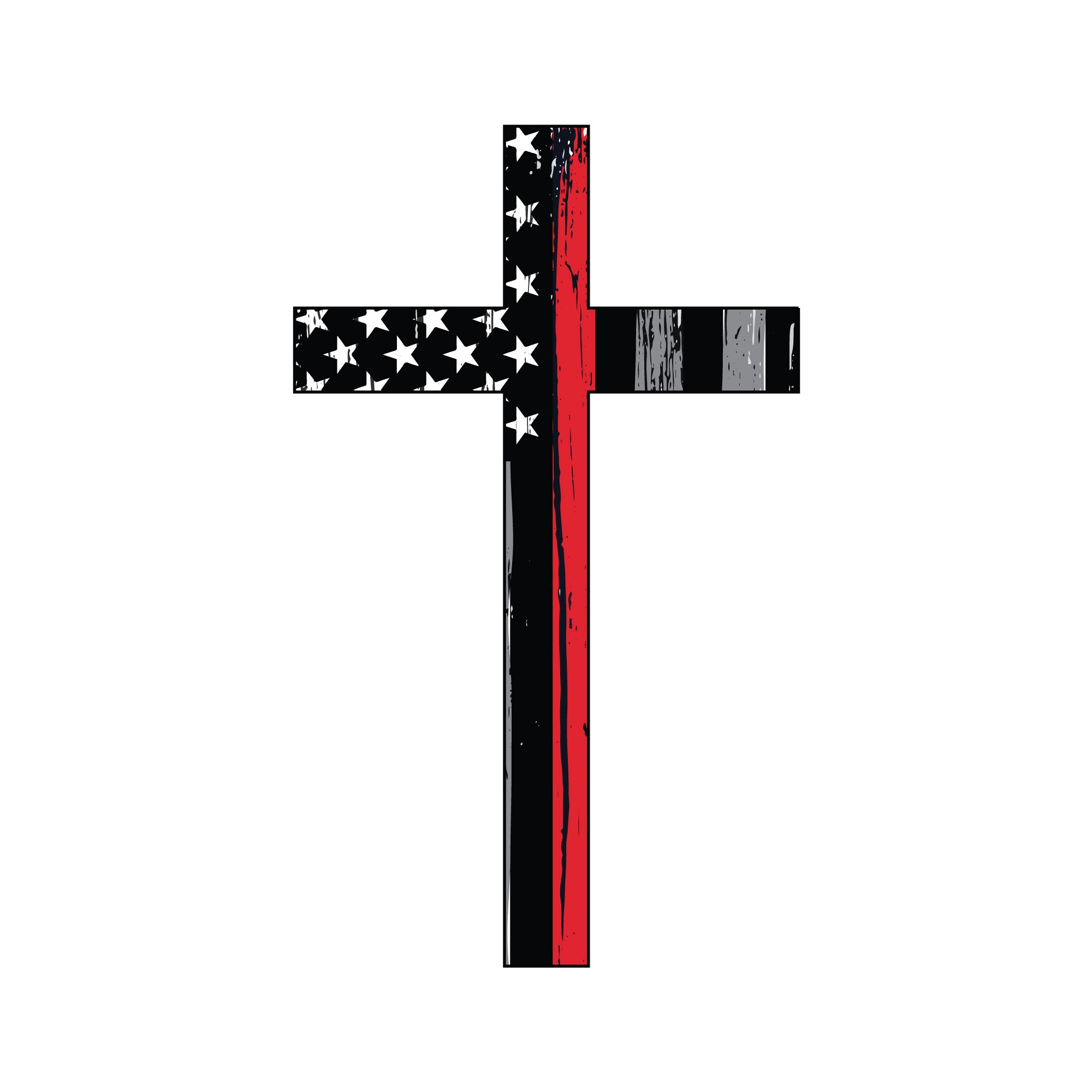 Thin Red Line Firefighter Cross Vehicle Decal. Vinyl Decal. - Etsy