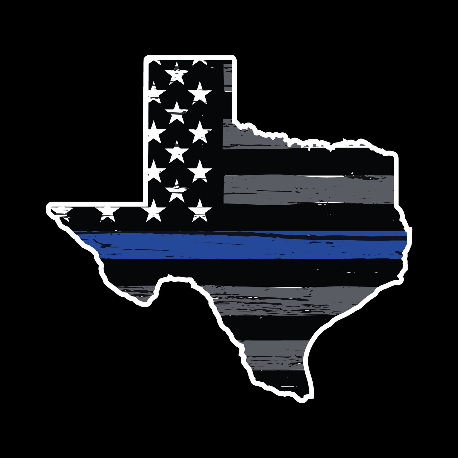 Thin Blue Line State Outline Vehicle Decal. Vinyl Decal. Law - Etsy