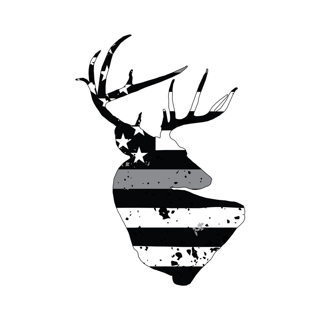 Thin SILVER Line Corrections Officer Whitetail Deer Vehicle Decal ...