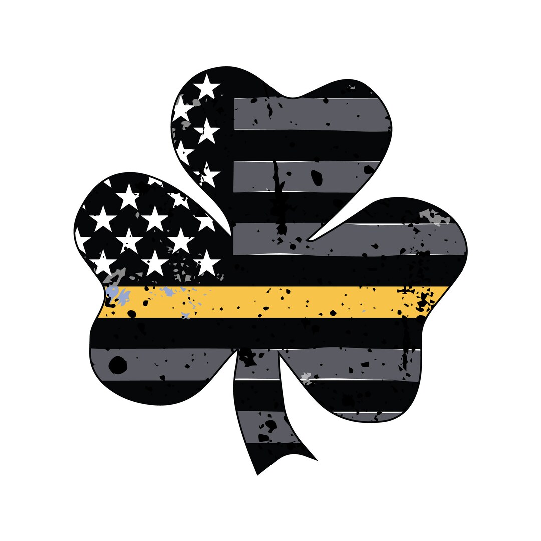 Thin Gold Line Dispatcher American Flag Shamrock Vehicle Decal ...