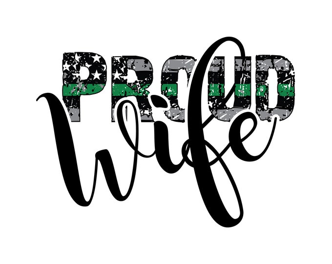 Thin Green Line Border Patrol and Military Proud Wife Vehicle Decal ...