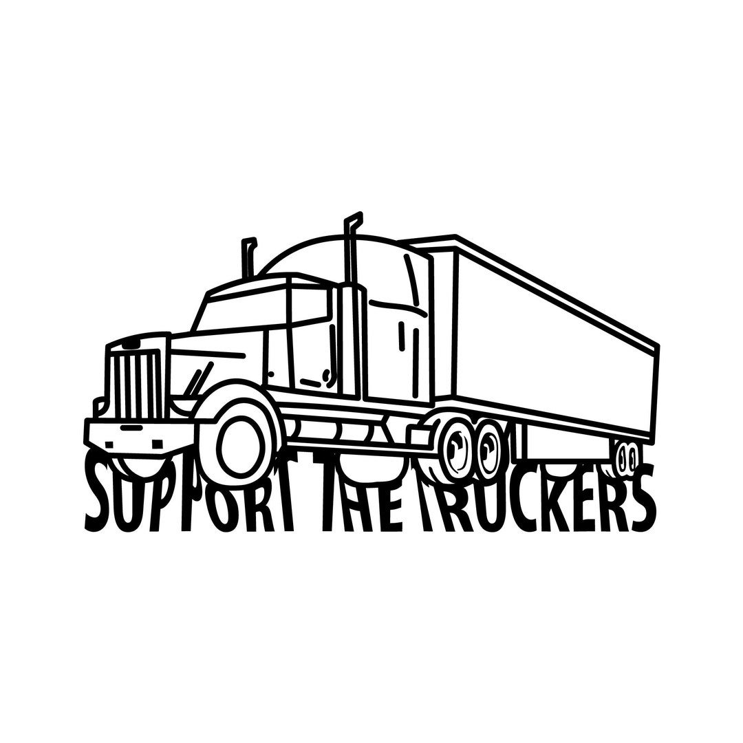 Support the Truckers Vehicle Decal. Trucker Support Vinyl Car Decal ...