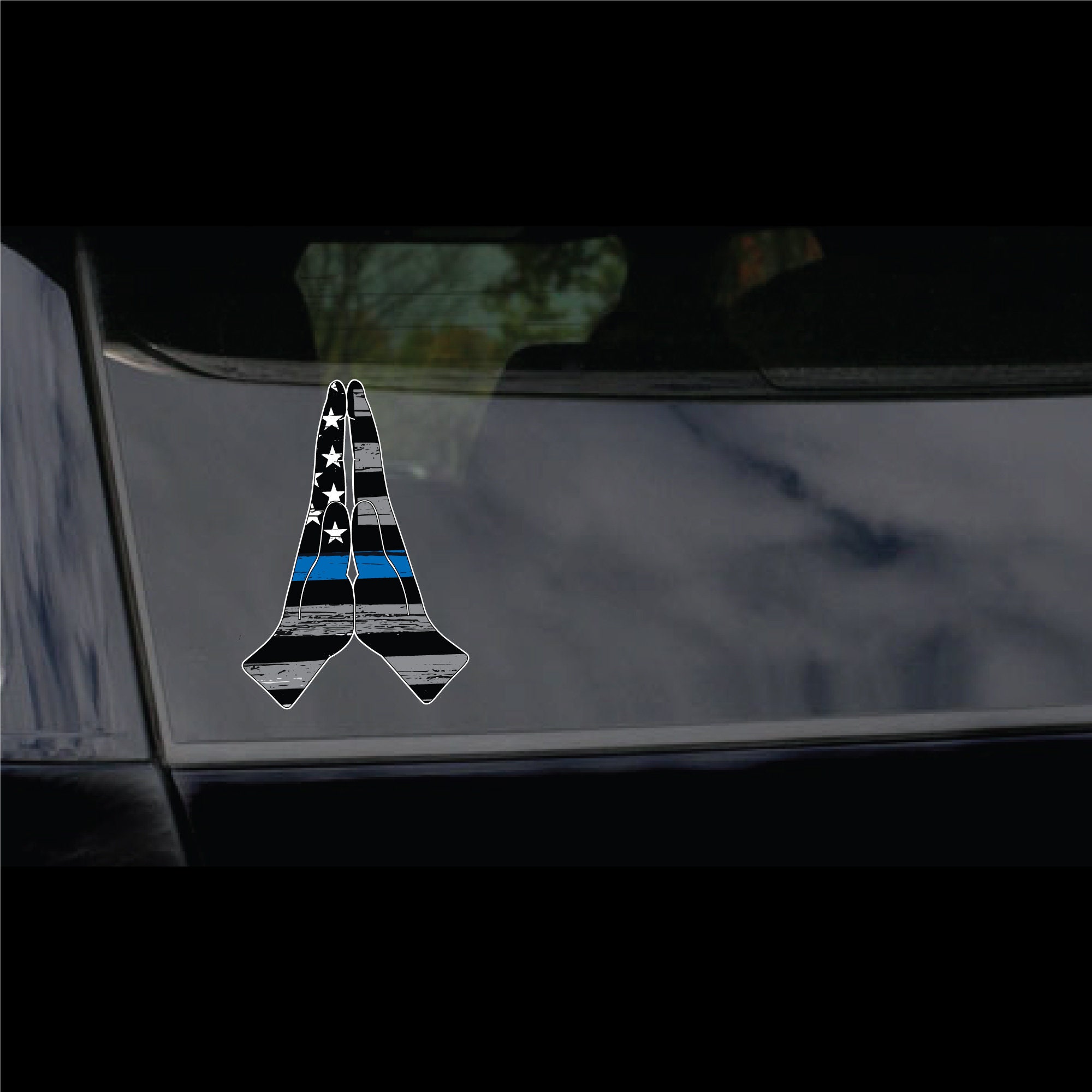 Thin Blue Line LEO Praying Hands Vehicle Decal. Vinyl Decal. Law ...